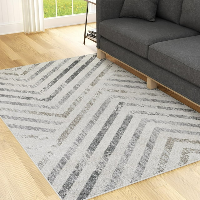 Mayview Harper Geometric Gray Chevron Rug - 2.5 x 8 Runner - Walmart.com