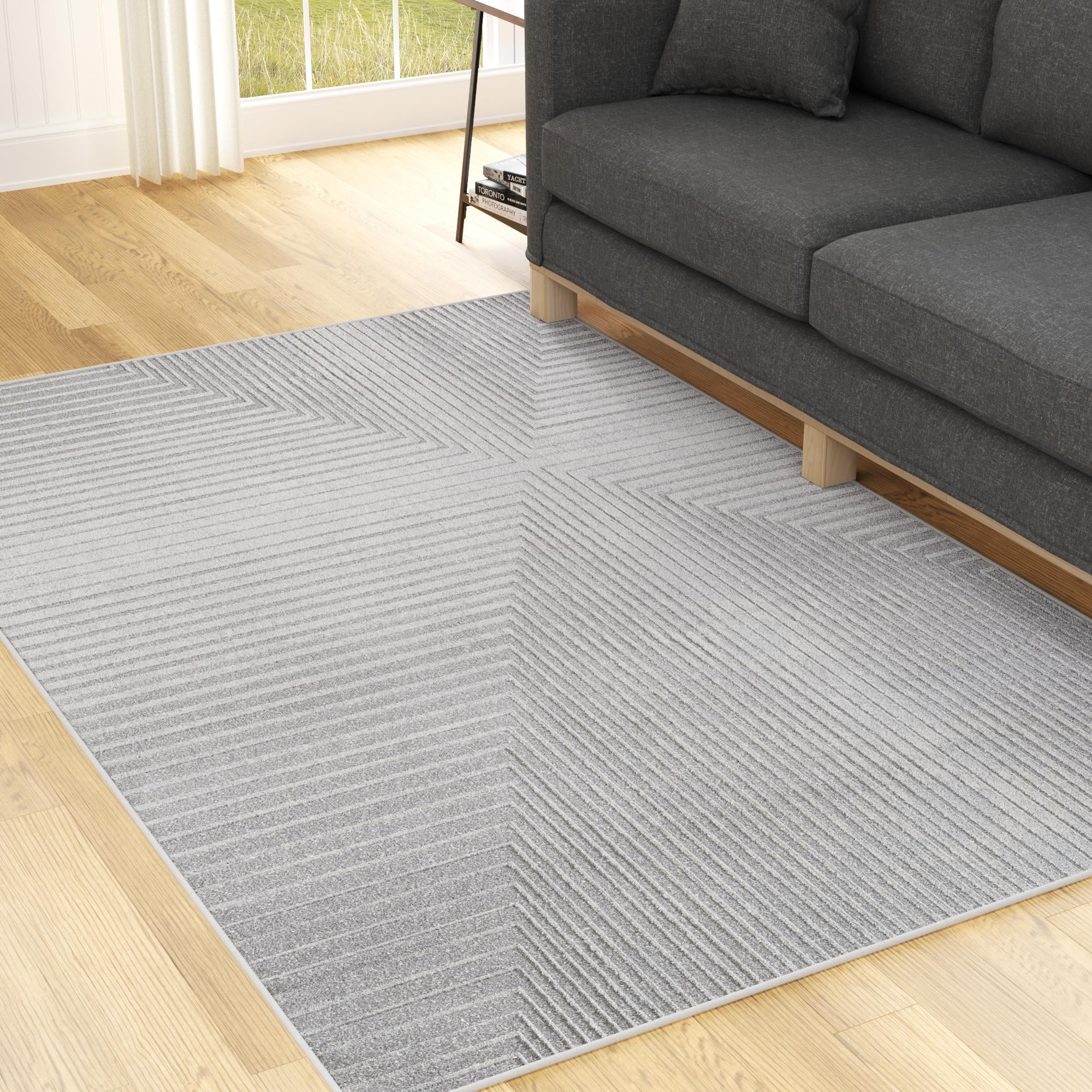 Mayview Harper Geometric Gray Striped Rug, 5' x 8' - Walmart.com