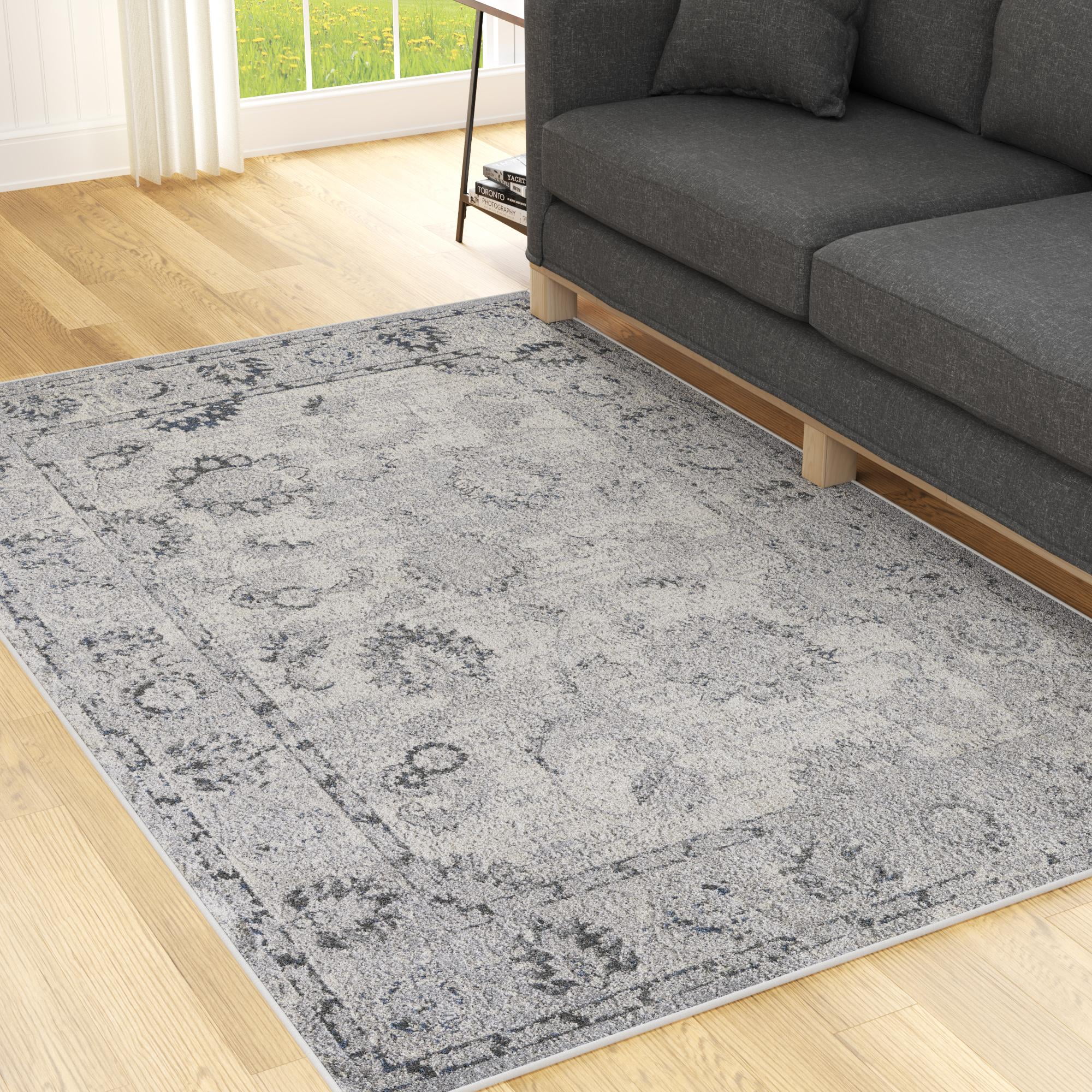 Mayview Mercia Vintage Gray Floral Rug, 3' x 5' - Walmart.com