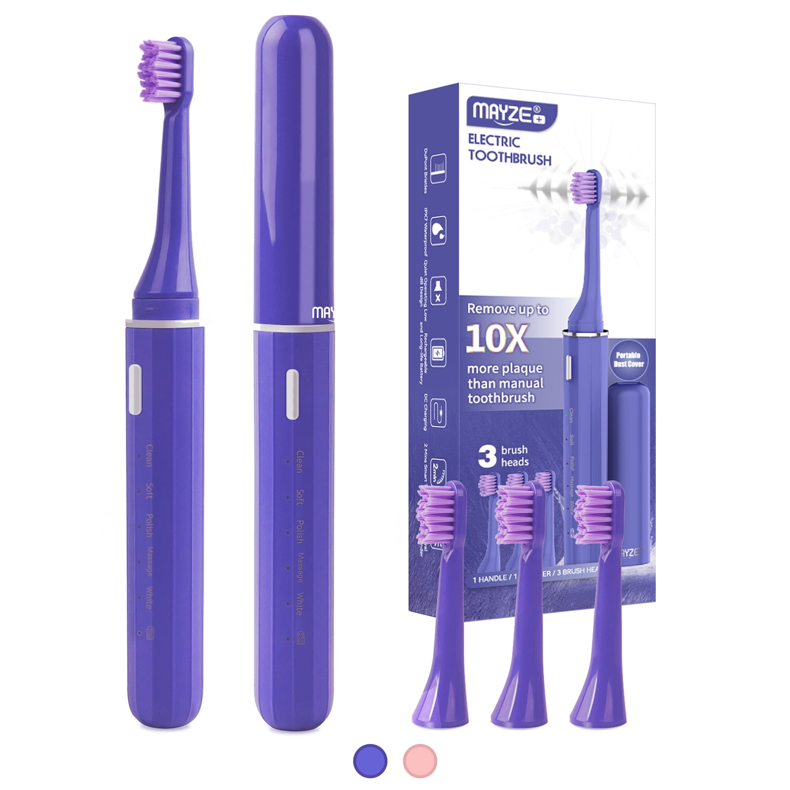 Mayze Electric Toothbrush for Adults and Kids,One Charge for 90 Days ...
