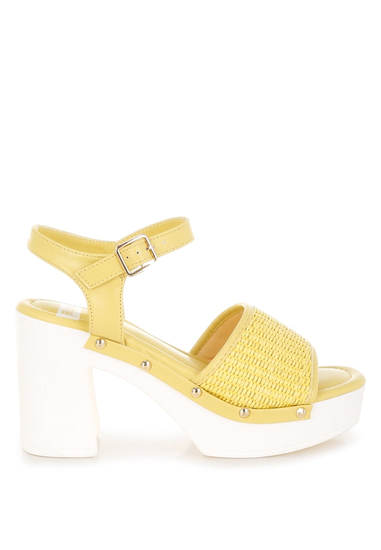 Mazaro Raffia Chunky Sandals - Walmart.com