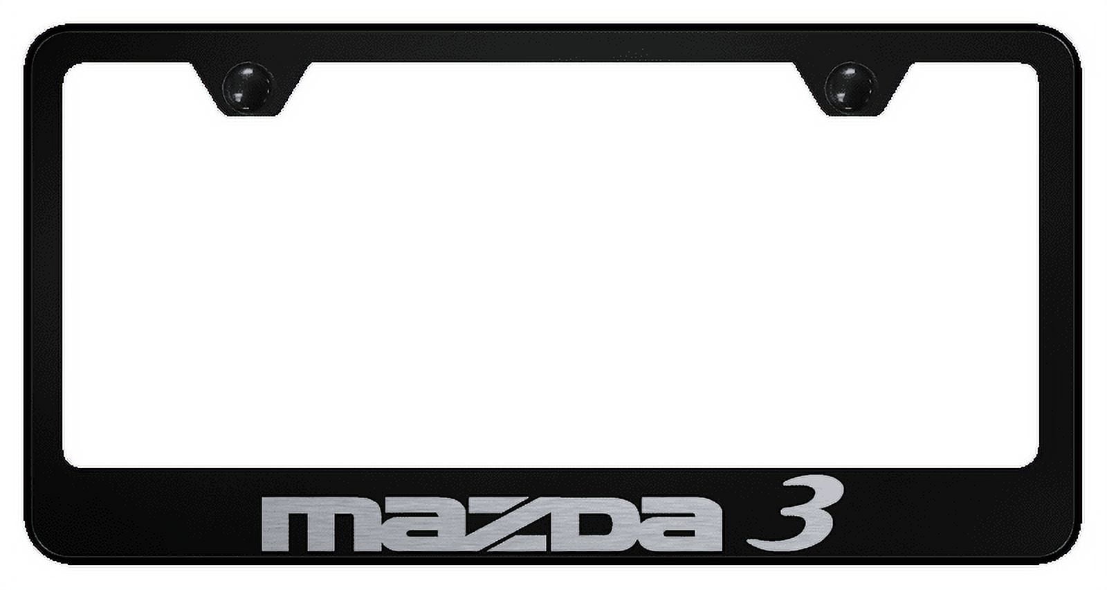 Mazda 3 Laser Etched Logo Stainless Steel License Plate Frame (Black ...