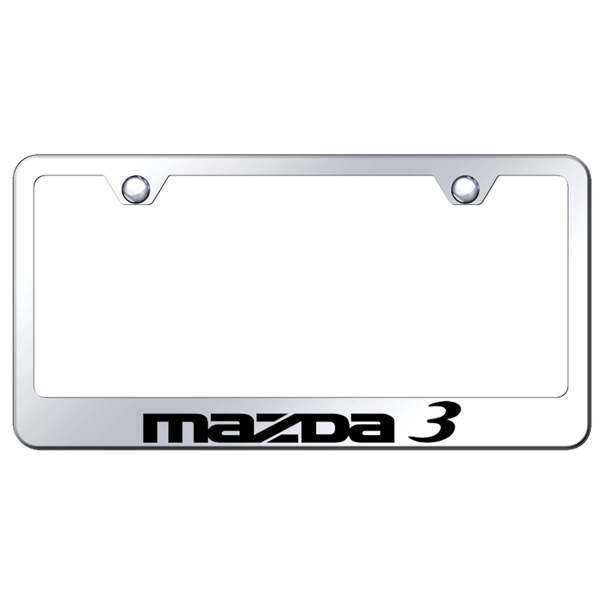 Mazda 3 Laser Etched Logo Stainless Steel License Plate Frame (Chrome ...