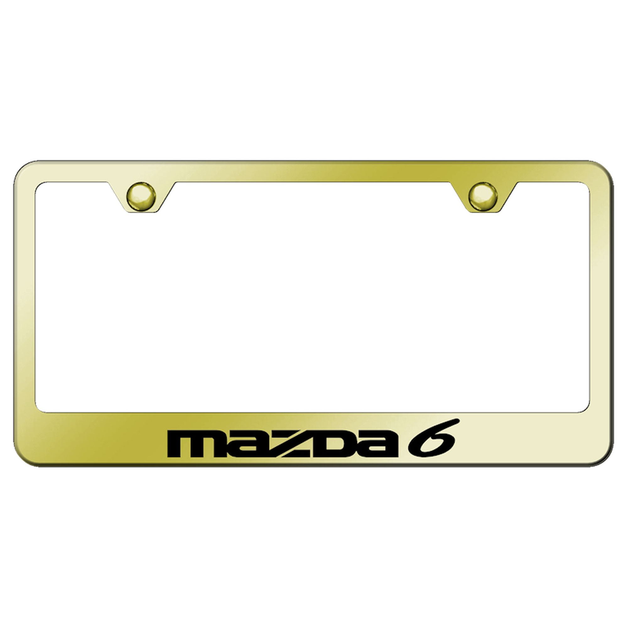 Mazda 6 Laser Etched Logo Stainless Steel License Plate Frame (Gold ...