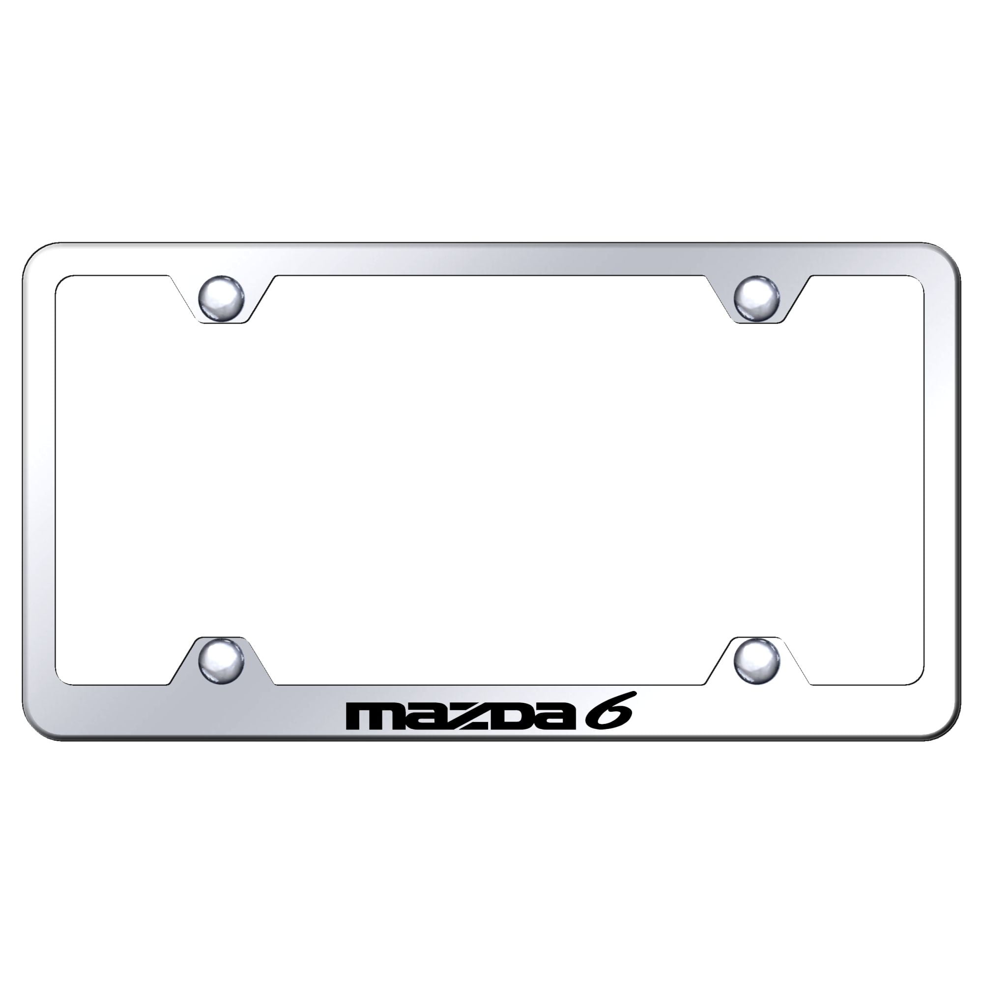 Mazda 6 Laser Etched Logo Wide Body License Plate Frame (Chrome ...