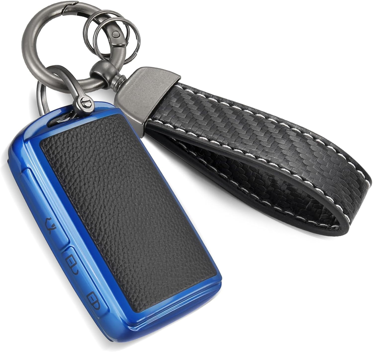 for Mazda Key Fob Cover with Carbon Fiber Style Belt Keychain, Upgraded TPU Surface Grain Case ...