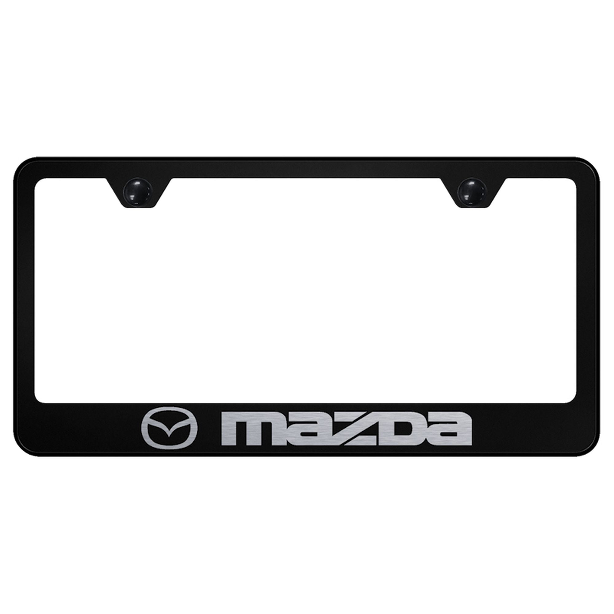 Mazda Laser Etched Logo Stainless Steel License Plate Frame (Black ...