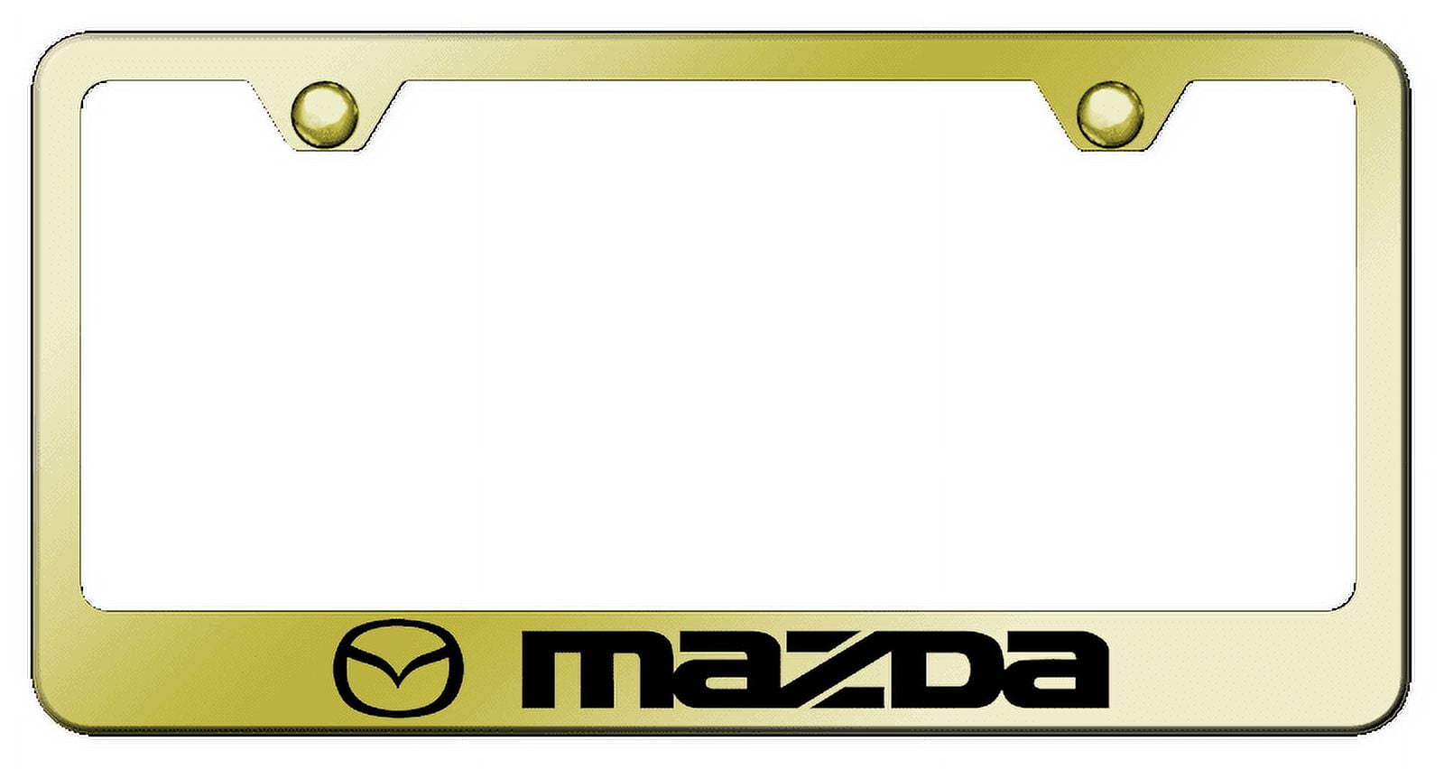 Mazda Laser Etched Logo Stainless Steel License Plate Frame (Gold on ...