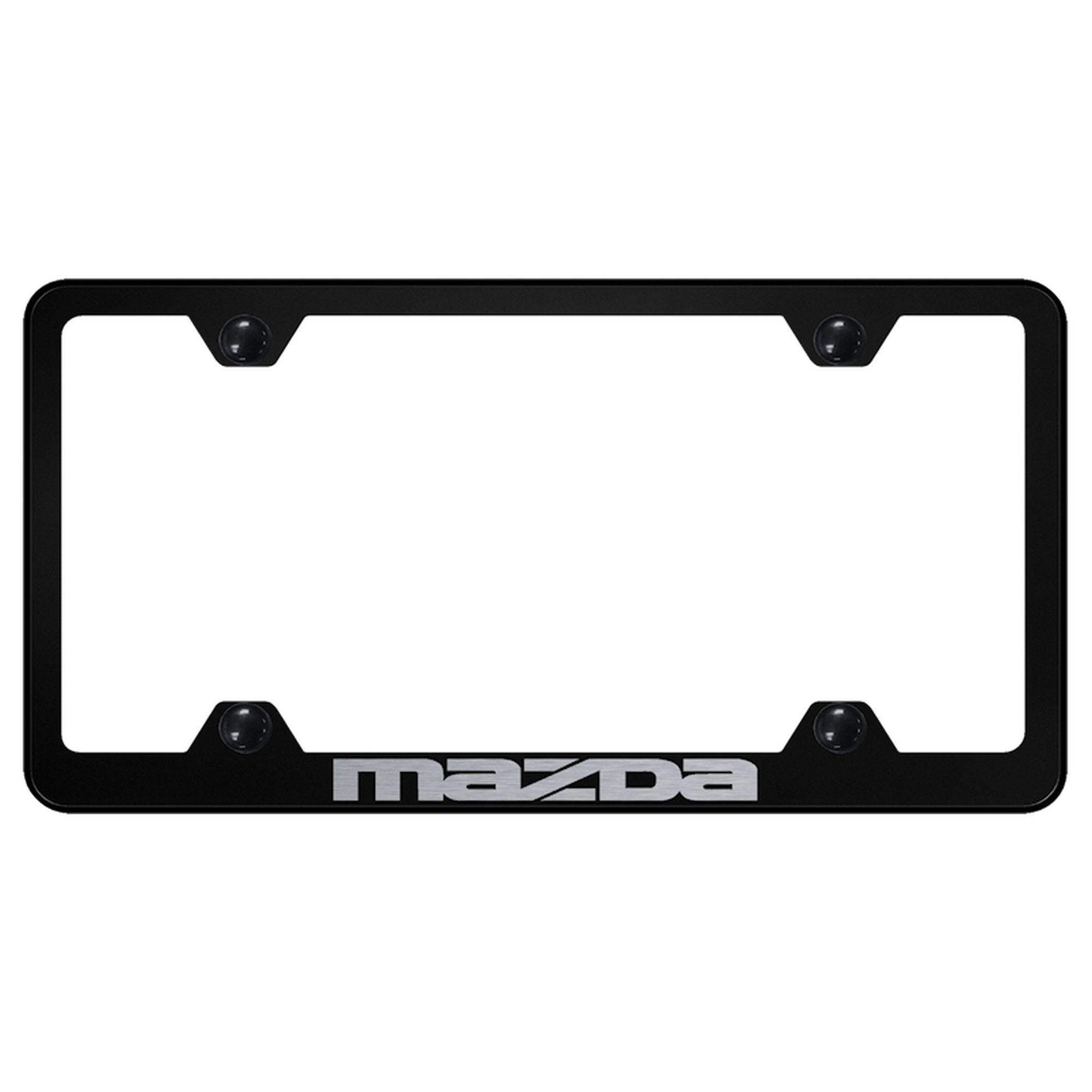 Mazda Laser Etched Logo Wide Body License Plate Frame (Black) - Walmart.com