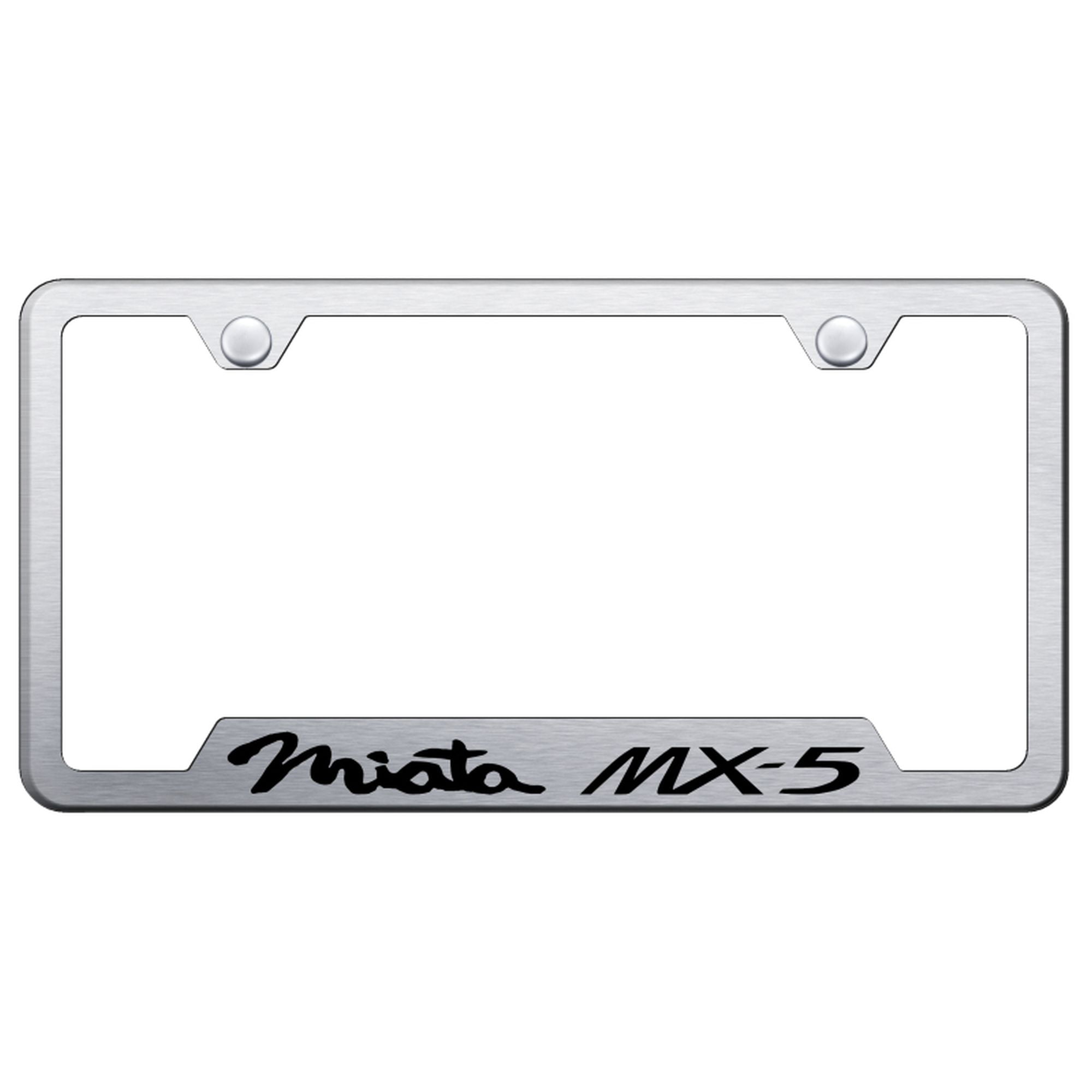 Mazda Miata MX-5 Laser Etched Logo Cut-Out License Plate Frame (Brushed ...