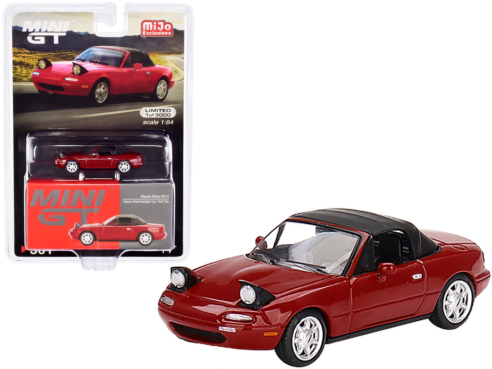 Mazda Miata MX-5 (NA) Classic Red with Headlights and Soft Top Up ...
