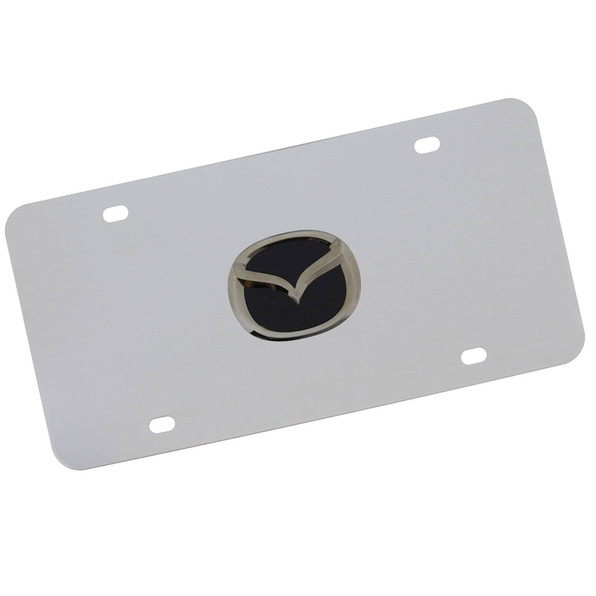Mazda New Logo License Plate (Black On Chrome) - Walmart.com