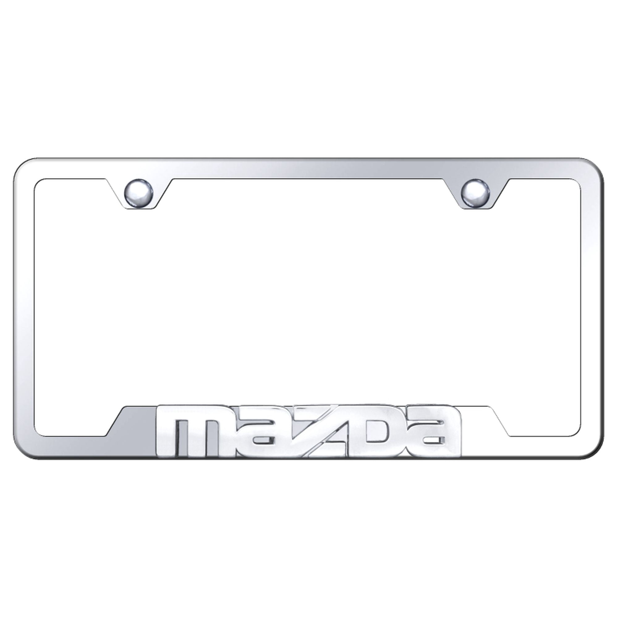 Mazda OEM Logo Cut-Out License Plate Frame (Chrome on Mirrored ...