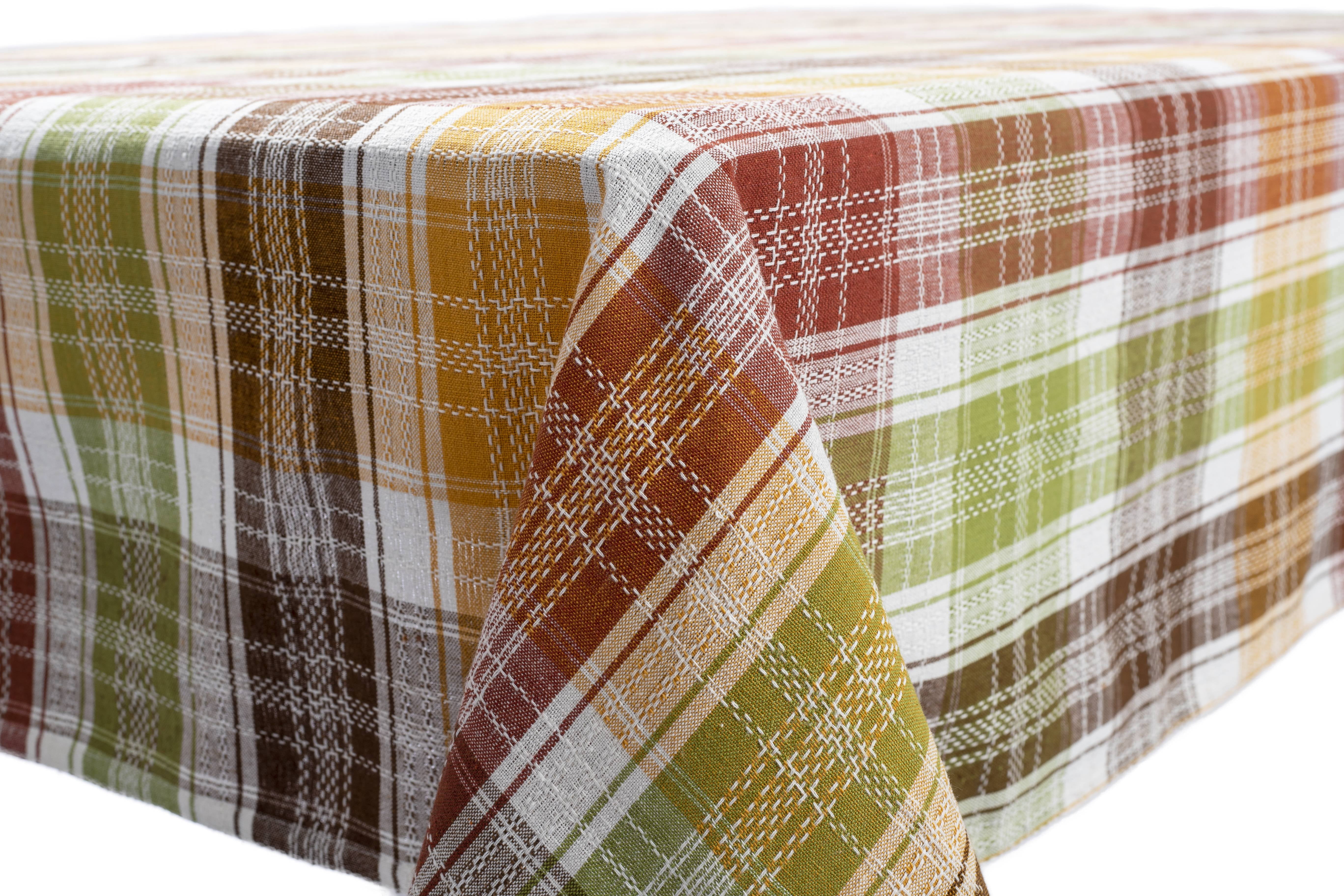 Maze Plaid 100% Cotton Tablecloth, 60