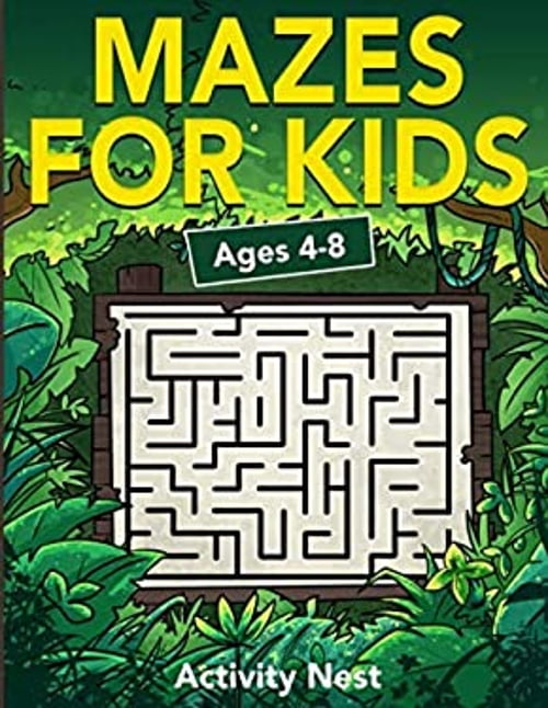Pre-Owned Mazes For Kids Ages 4-8: Maze Activity Book for Kids 4-6, 6-8 ...