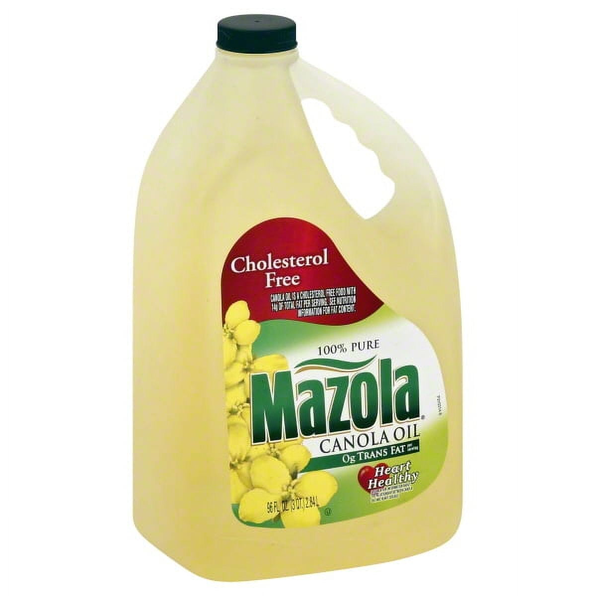 Mazola 100% Pure Cholesterol Free Canola Oil, 96 oz, Plastic Bottle ...