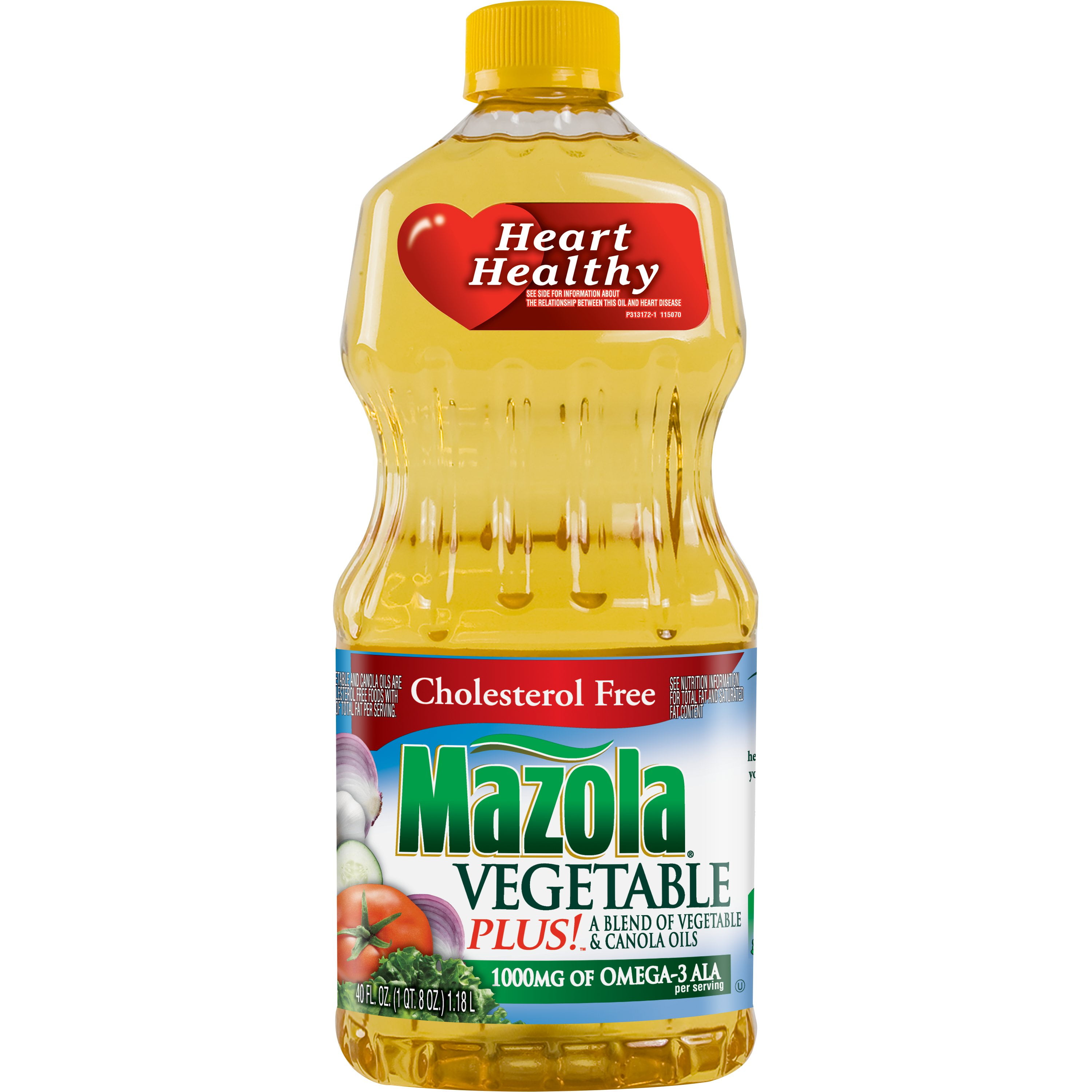 Mazola Vegetable Plus Cooking Oil, Cholesterol Free Blend of Canola, 40 ...