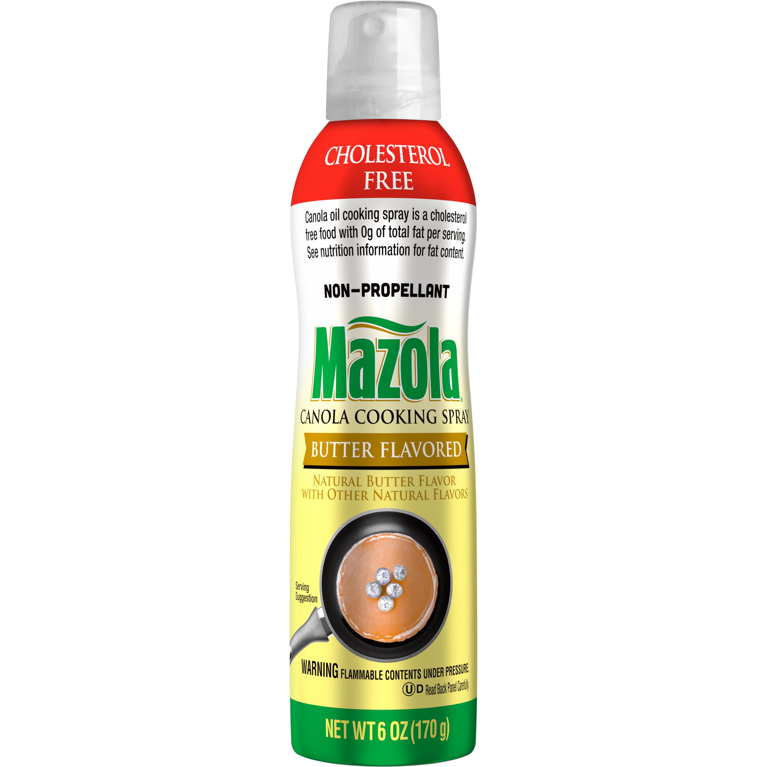 Mazola Canola Cooking Spray, Butter Flavor, 6 oz, Shelf Stable Aluminum ...