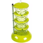 Spice Spinner Stack Seasoning Rack Containers, Two-Level Adjustable ...