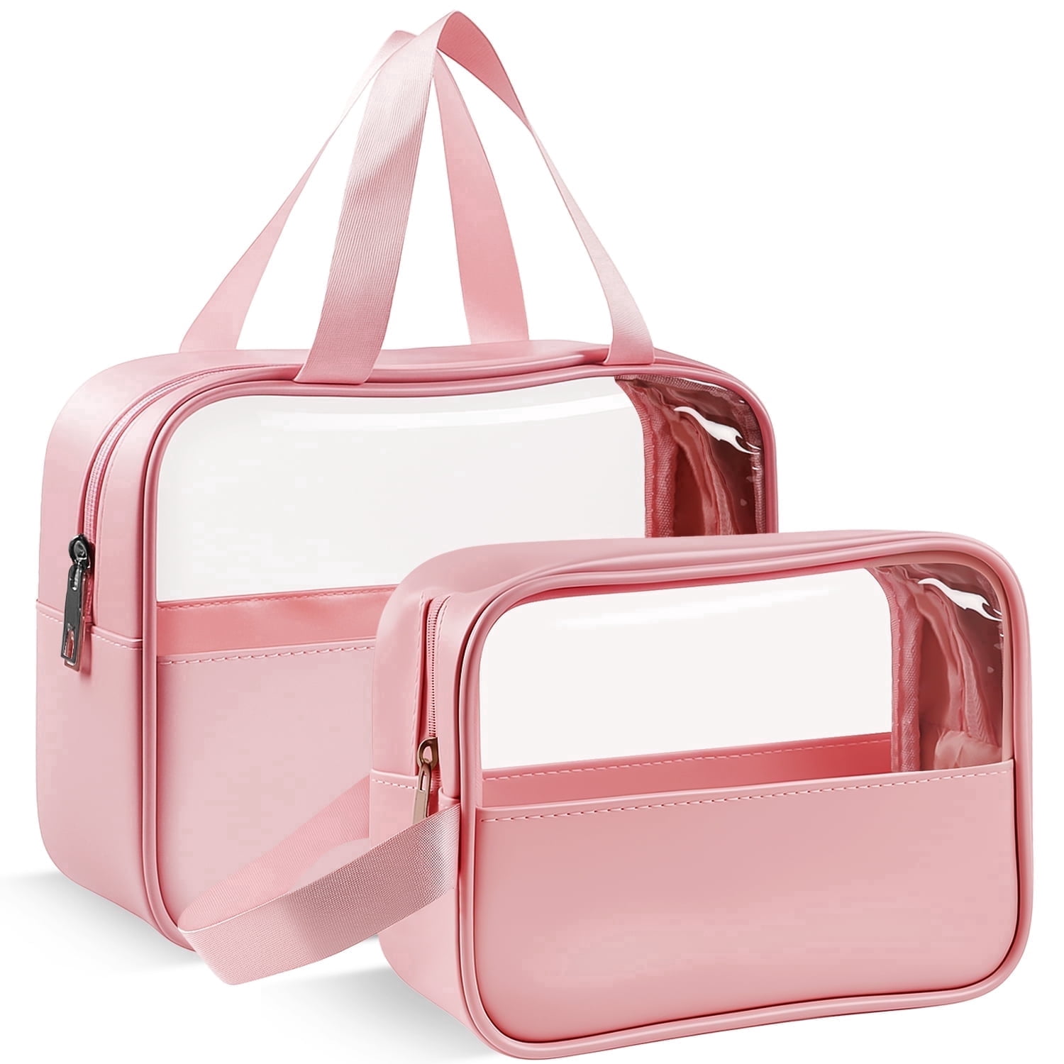 Mber 2Pcs Set TSA Approved ClearToiletry Bag for Travel, Zipper Makeup ...