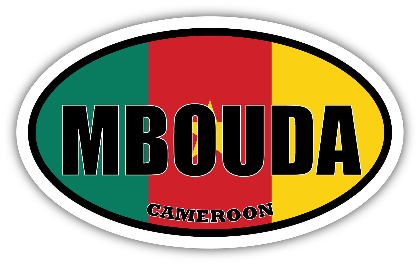 Mbouda Cameroon Flag Oval Decal Vinyl Bumper Sticker 3x5 inches ...