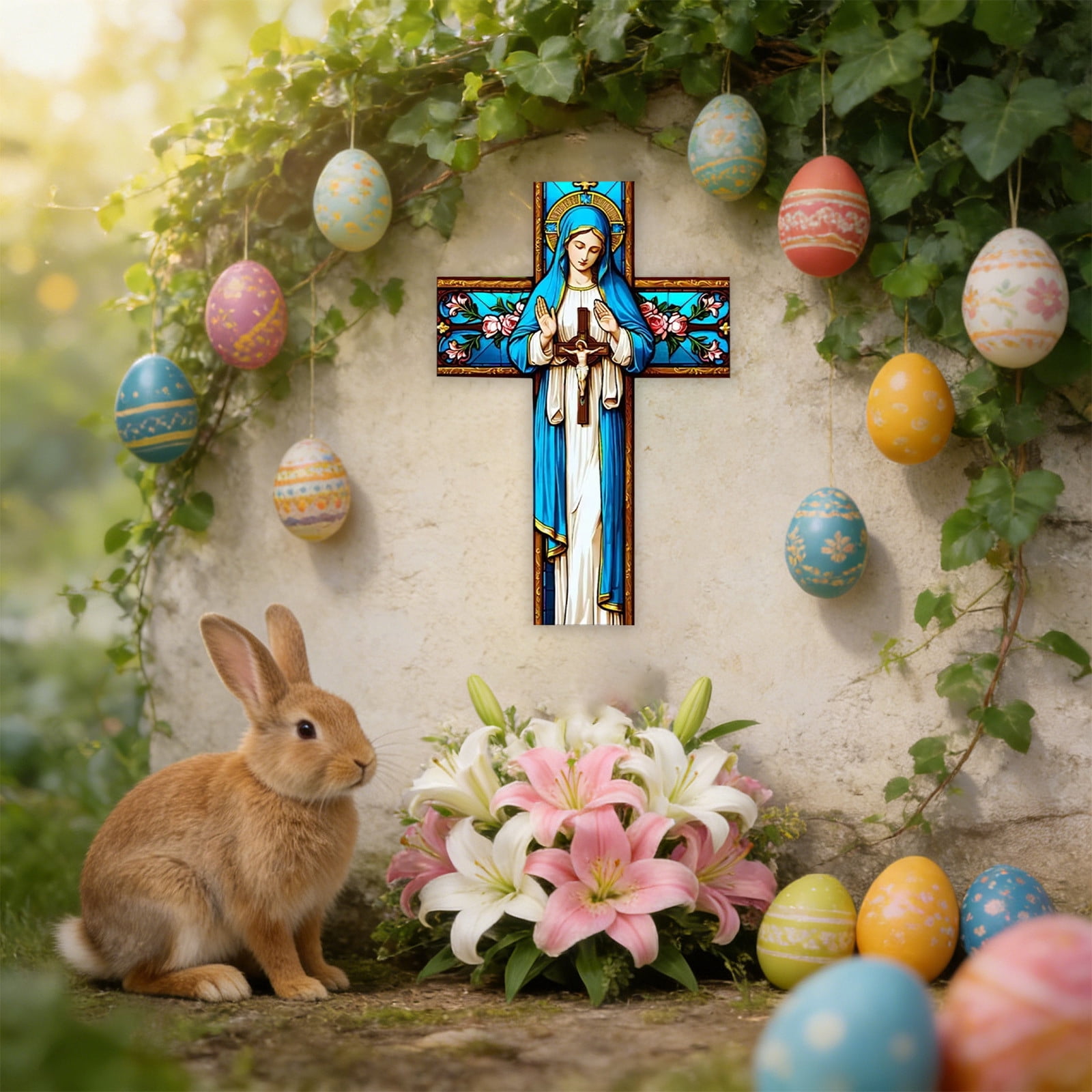 Mbvtdt Vintage Wooden Jesus Christ Wall Cross,for Wall Wood Plaque Wall ...