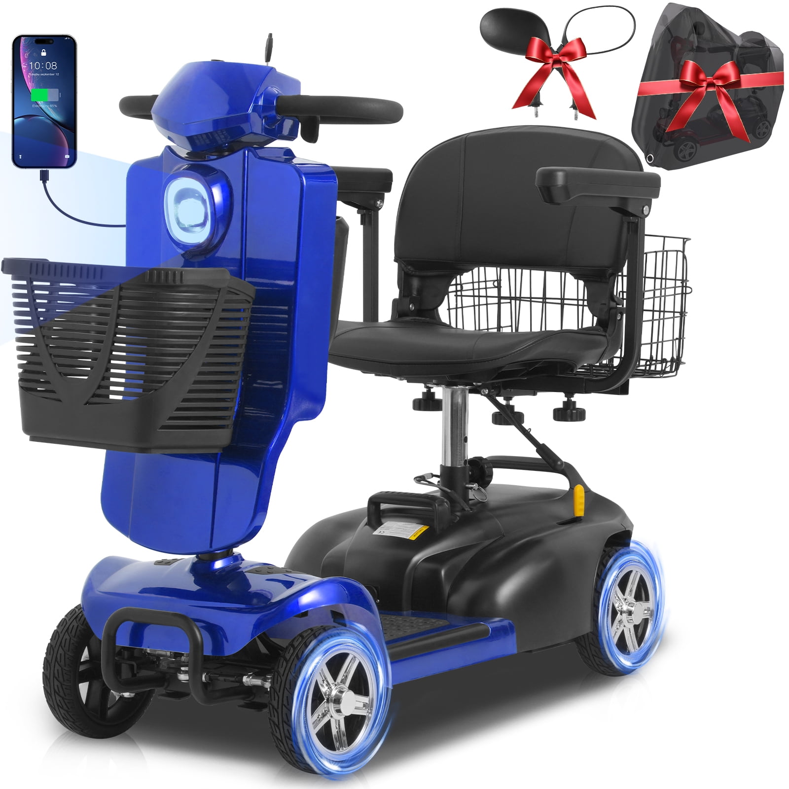 Mbxcooter 30 Miles Long Range 4 Wheels Electric Mobility Scooter for ...