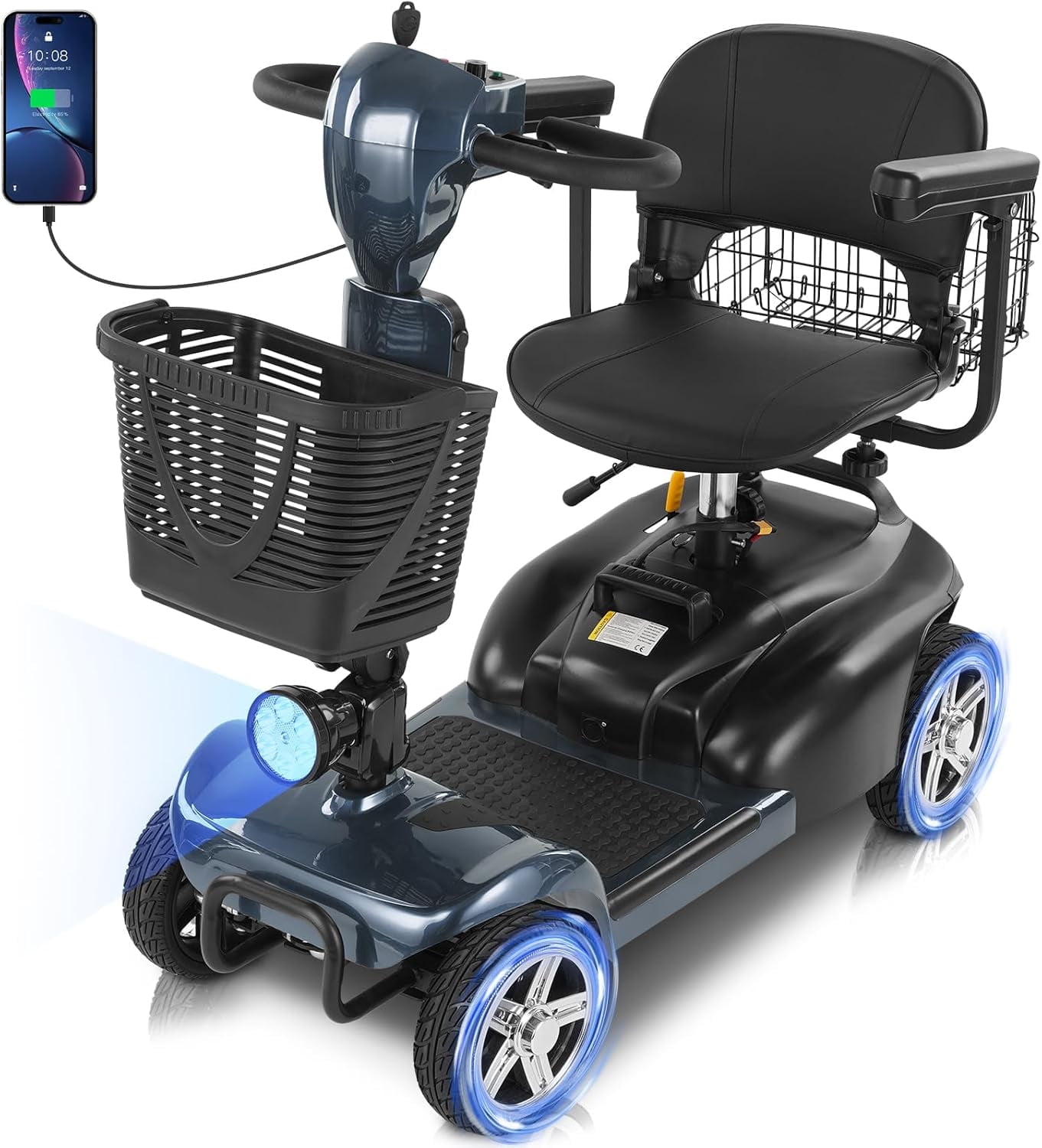 Mbxcooter 4 Wheel Mobility Scooter for Adults/Seniors,15-45 Miles ...
