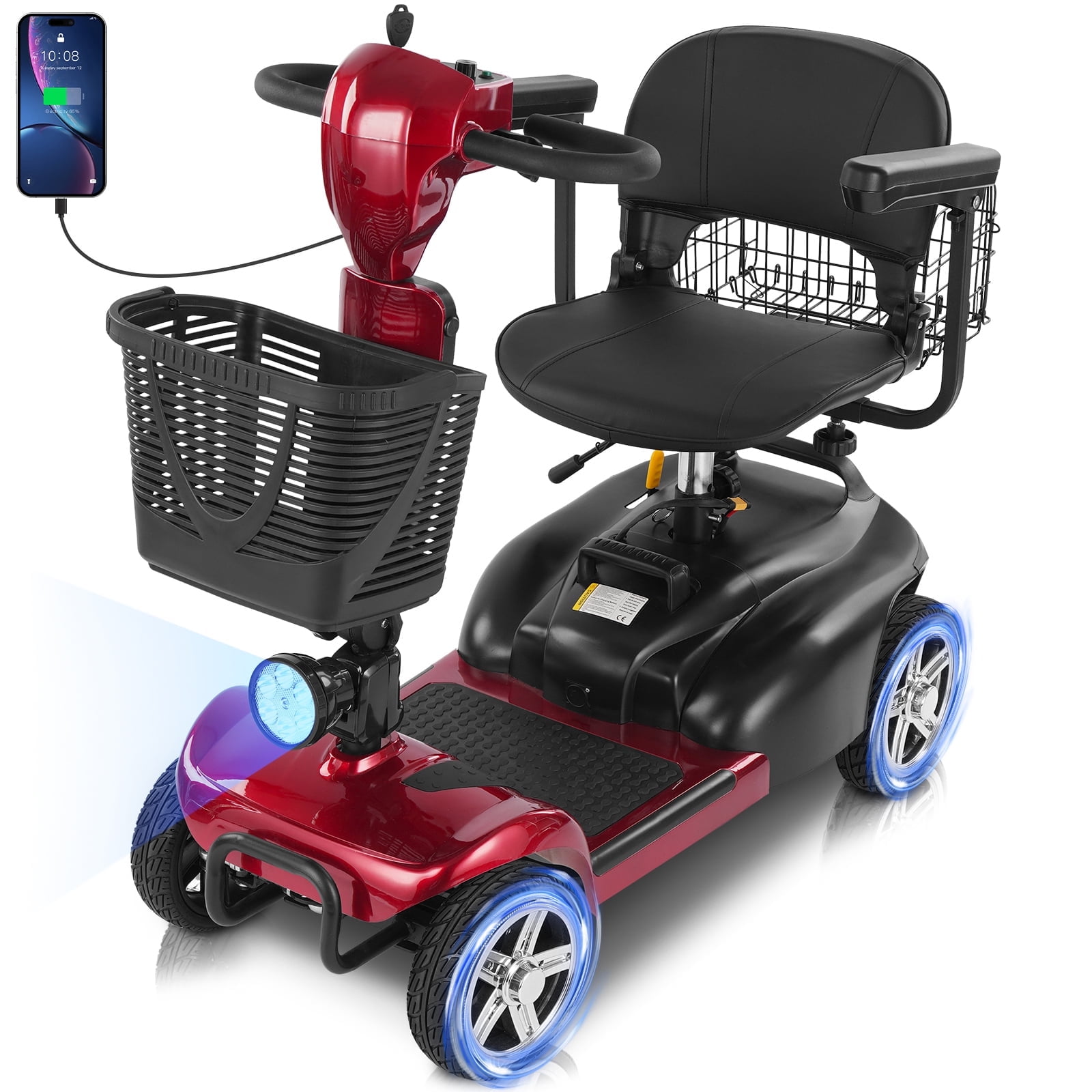Mbxcooter 45 Miles 4 Wheels Mobility Scooter for Adults/Seniors ...