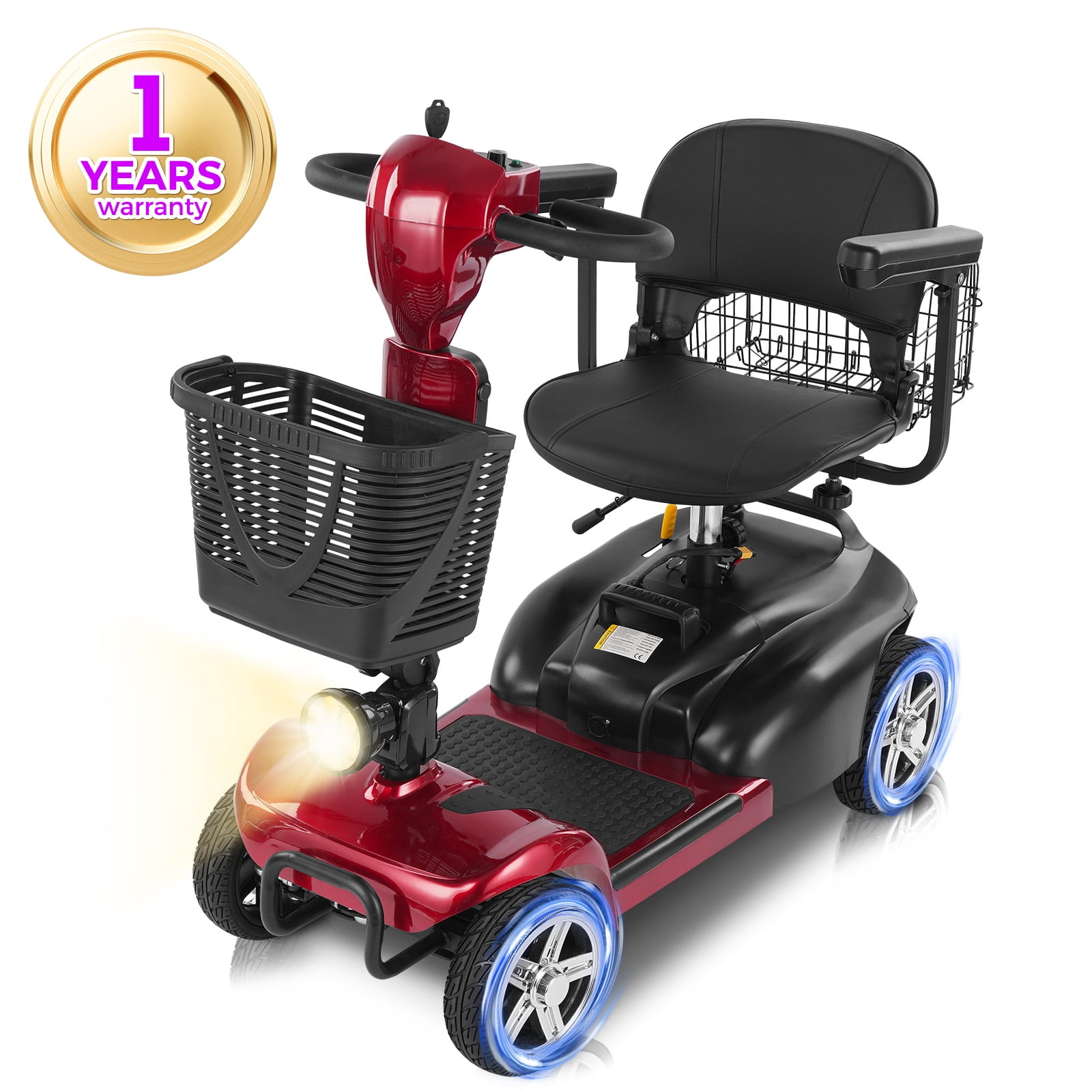 Mbxcooter 15/30 Miles Mobility Scooter,4-Wheel Mobility Scooter for ...