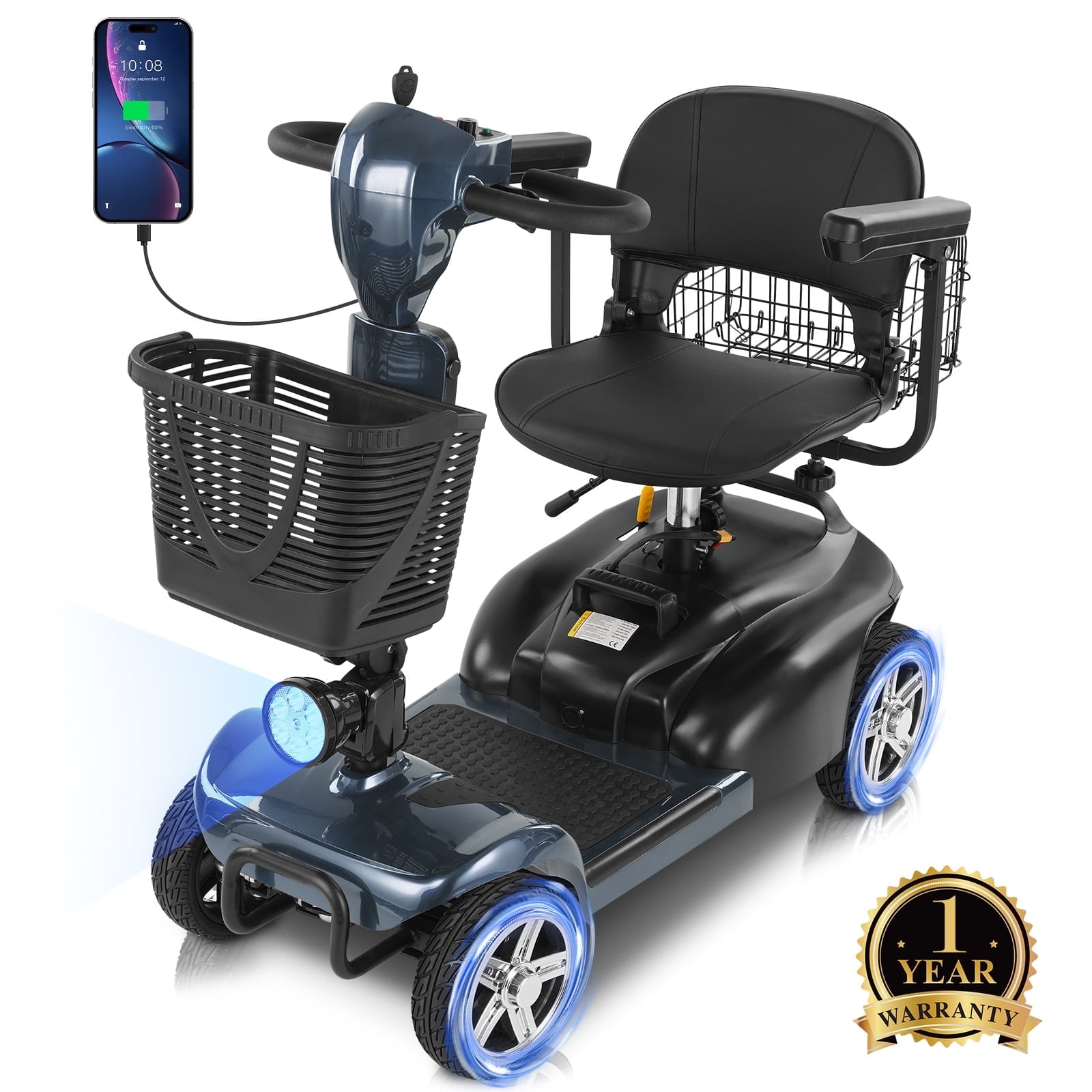 Mbxcooter 15 Miles Mobility Scooter,4-Wheel Mobility Scooter for Adults ...