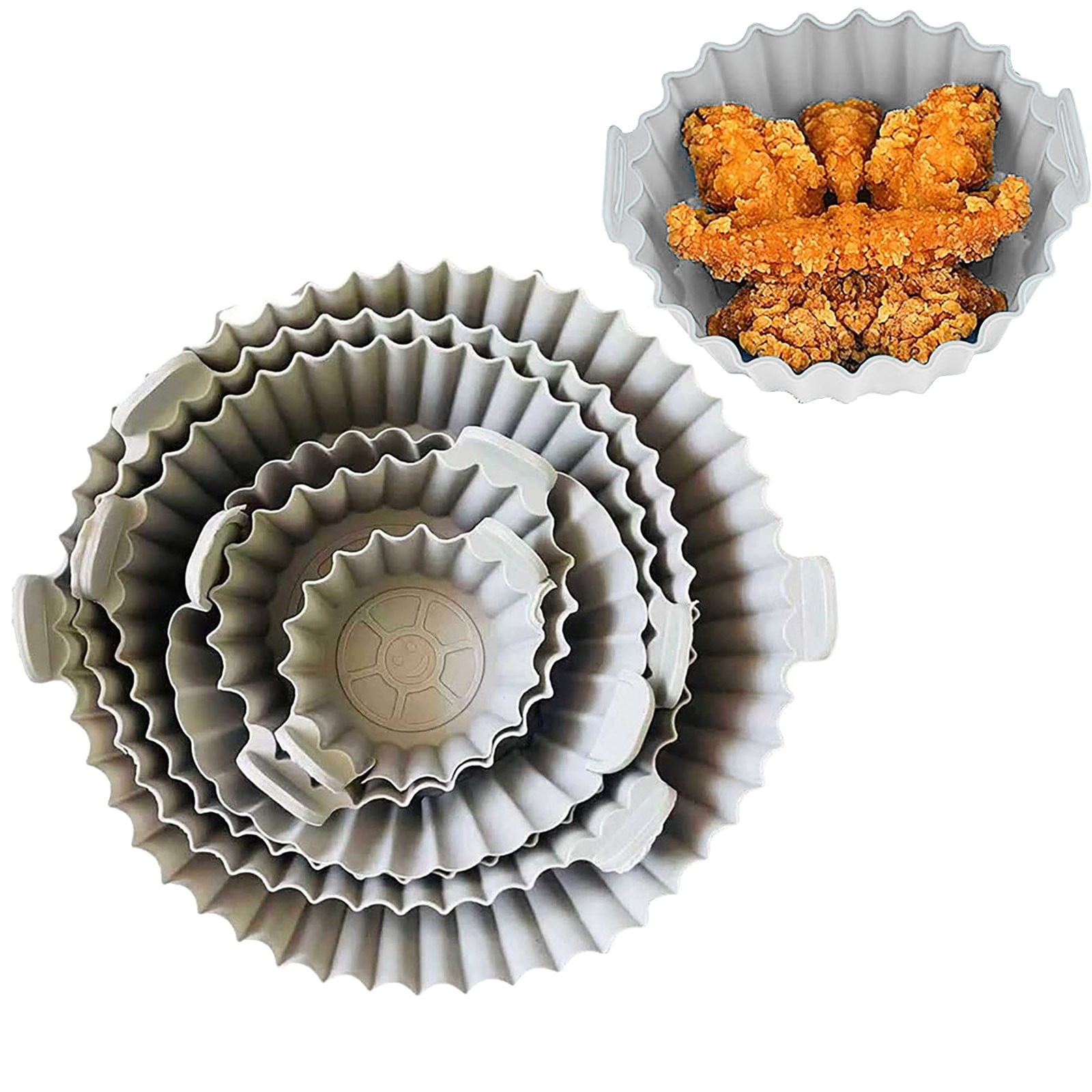 Mbxmh Silicone Baking Tray Gray,Huuazoi 6 Set Reusable Silicone for ...