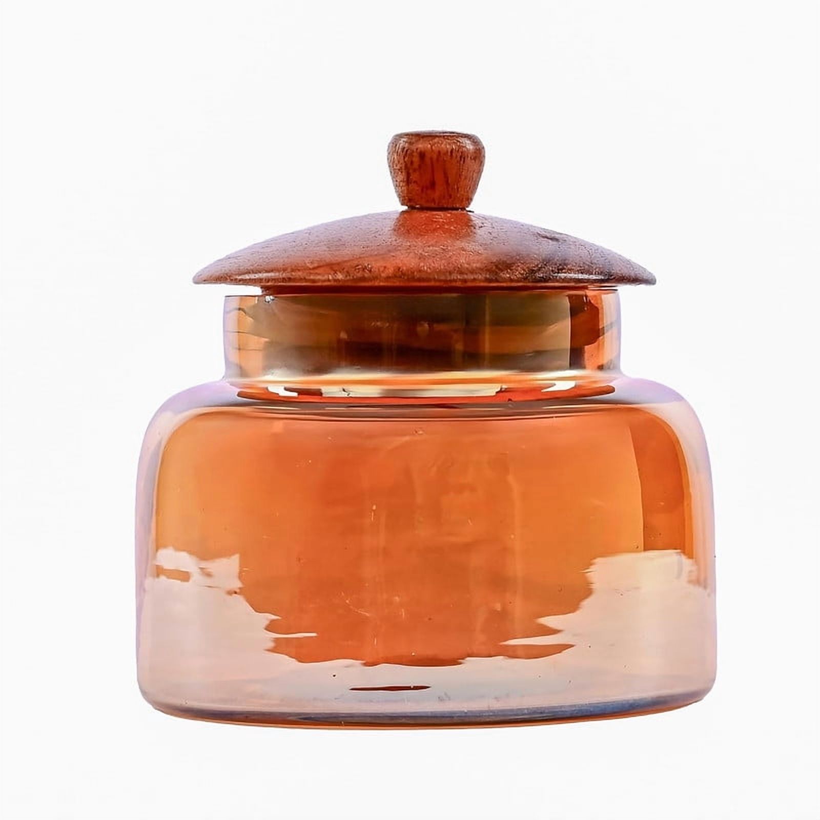 MbyM Golden Glass Jar with Wooden Lid | Kitchen Canister for Pickles ...