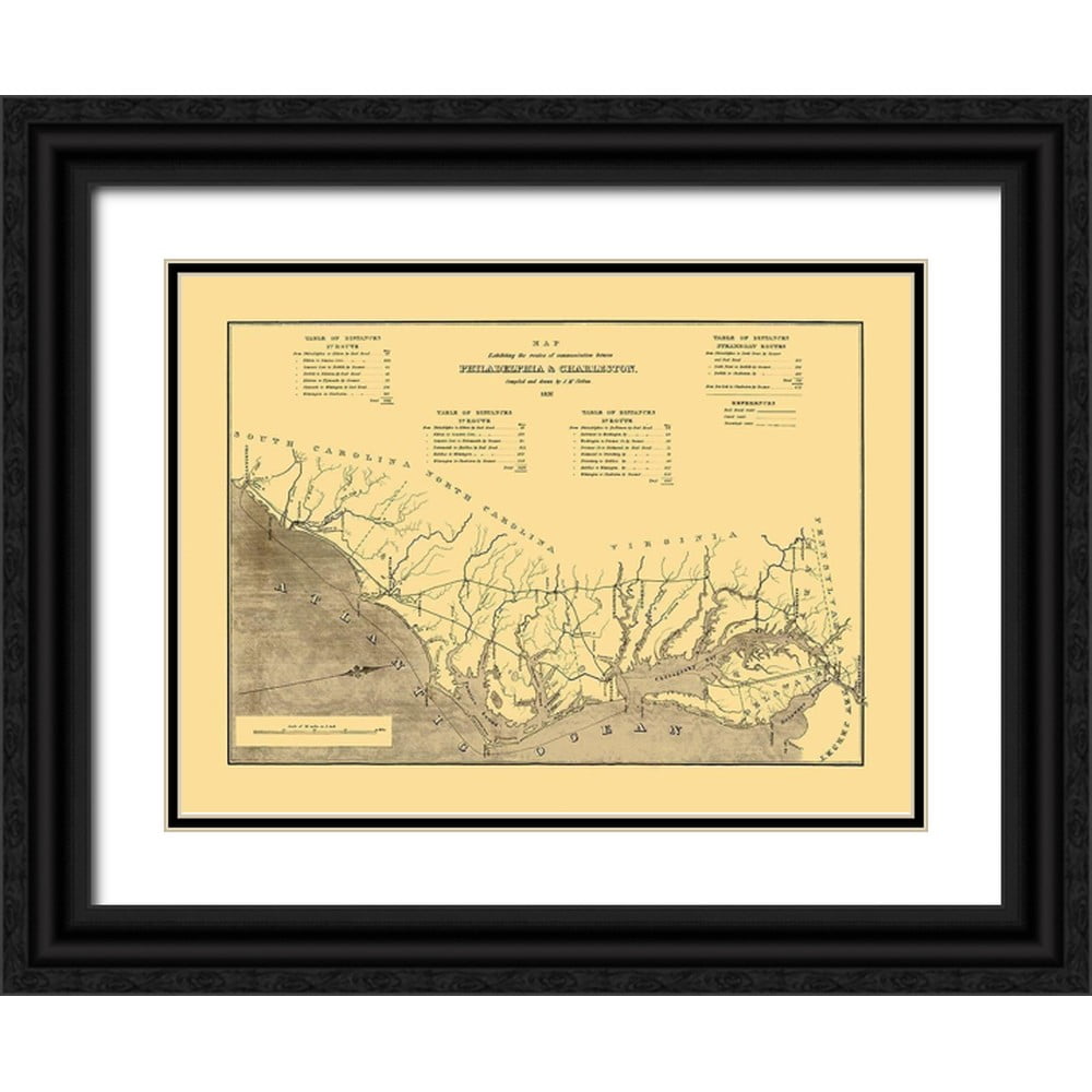 Mc Clellan 24x19 Black Ornate Wood Framed with Double Matting Museum ...