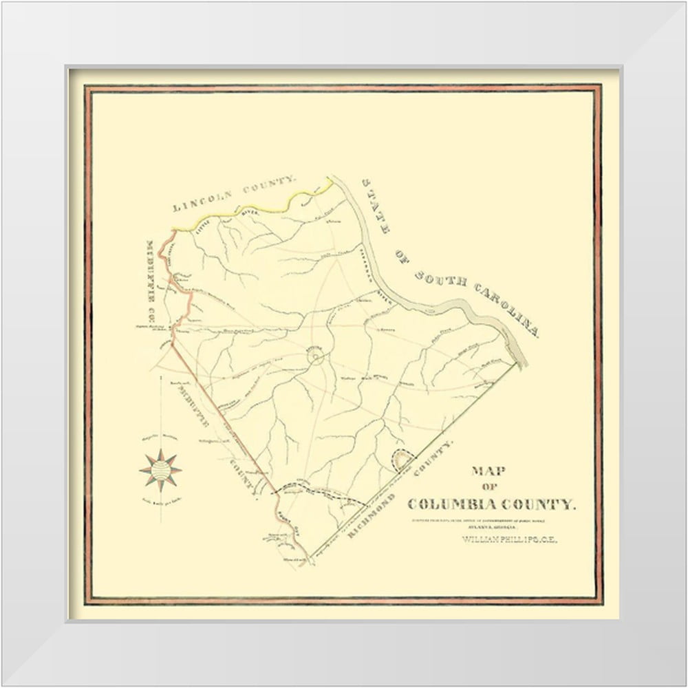 Mc Duffie 20x20 White Modern Wood Framed Museum Art Print Titled - Columbia Georgia - Mc Duffie ...