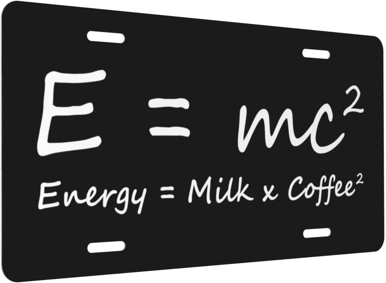 Mc2 Energy Milk Coffee License Plate 6X12 Inch Aluminum Decorative Car ...