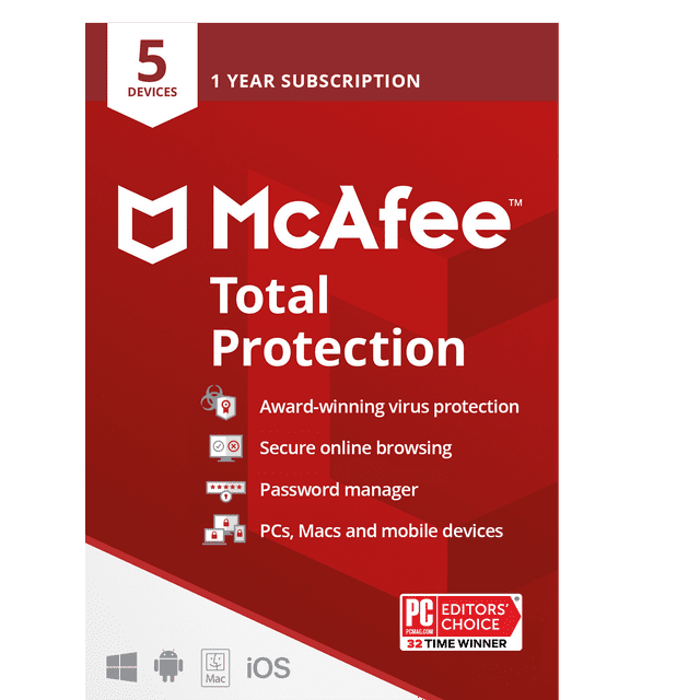 McAfee Total Protection - Computer Antivirus Security Software for 5 ...
