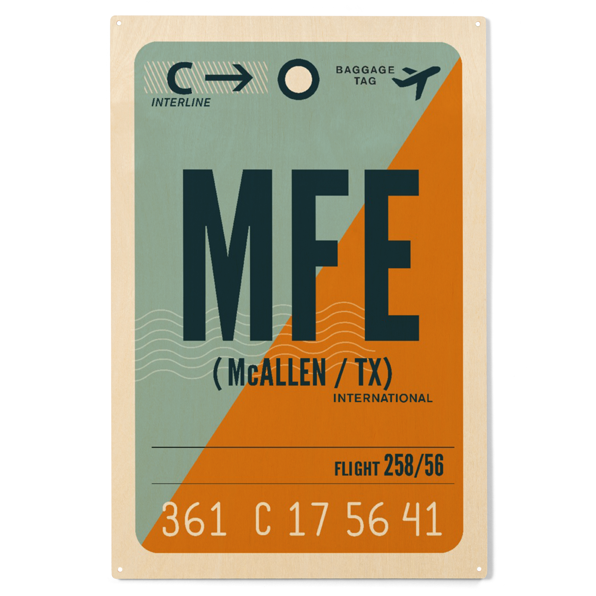 McAllen, Texas, MFE, Luggage Tag, Urban Traveler Birch Wood Wall Sign ...