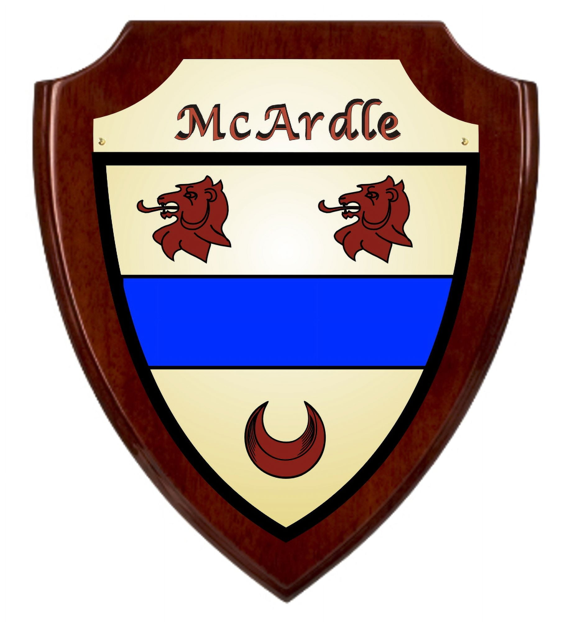 McArdle Irish Coat of Arms Shield Plaque - Rosewood Finish - Walmart.com