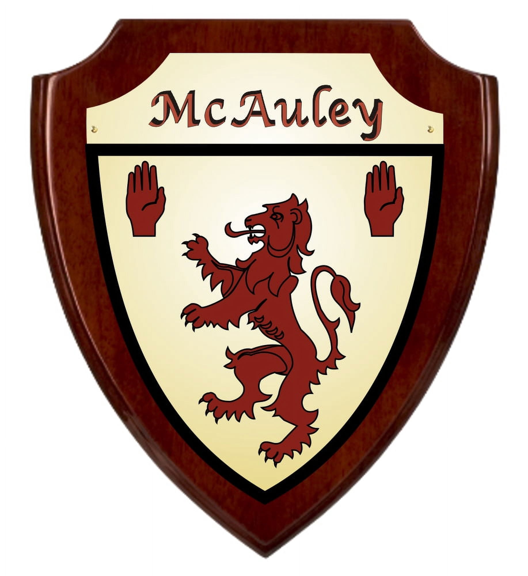 McAuley Irish Coat of Arms Shield Plaque - Rosewood Finish - Walmart.com