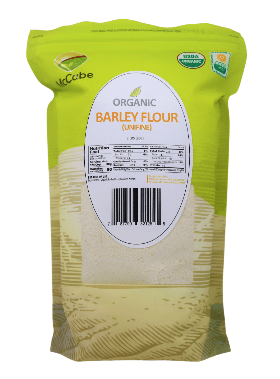 McCabe Organic Barley Flour - 2 lbs Gluten-Free Flour for Bread Baking ...