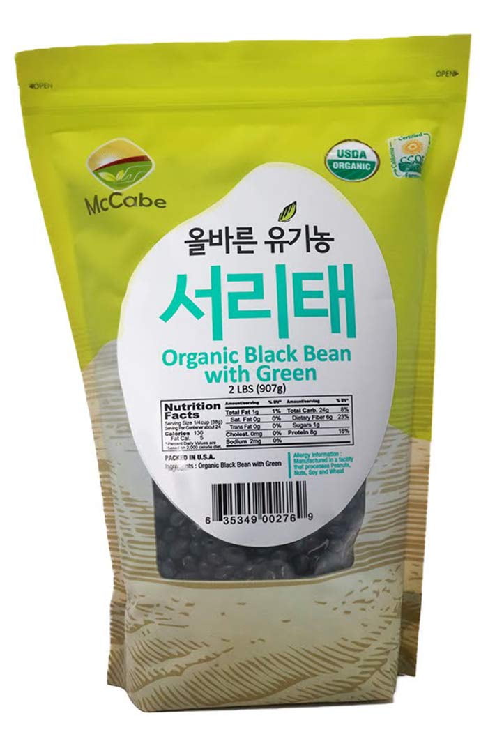 McCabe Organic Black Bean with Green Kernels - Dried Black Beans 2Lbs ...