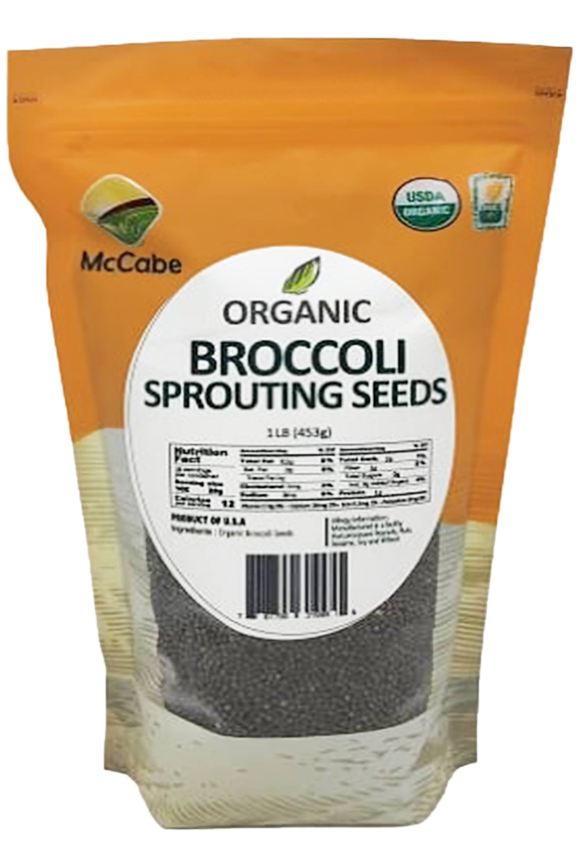 Mccabe Organic Broccoli Sprouting Seeds, 1 lbs, USDA and CCOF Certified ...