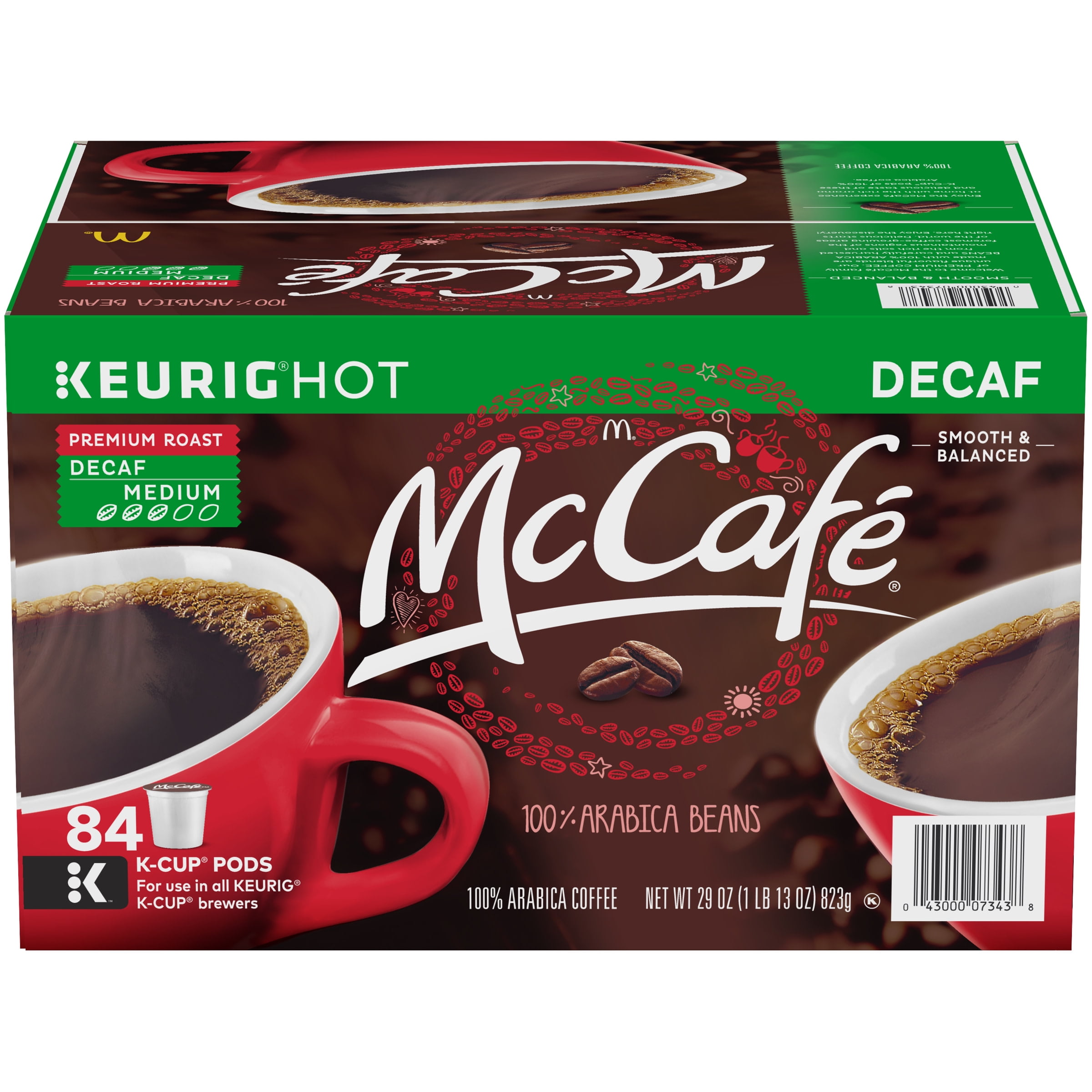 McCafe Premium Roast Decaf Coffee K-Cup Pods, 84 ct - 29.0 oz Box ...