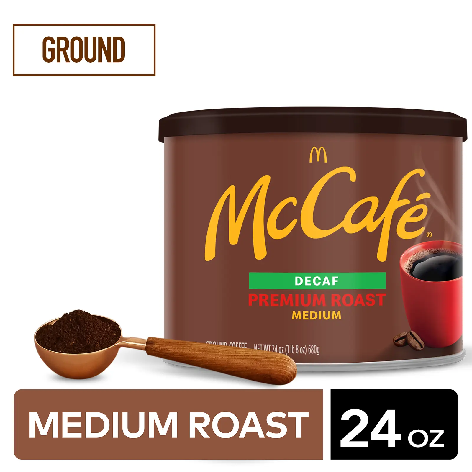 McCafe Premium Roast Decaf, Medium Ground Coffee, Decaffeinated, 24oz ...