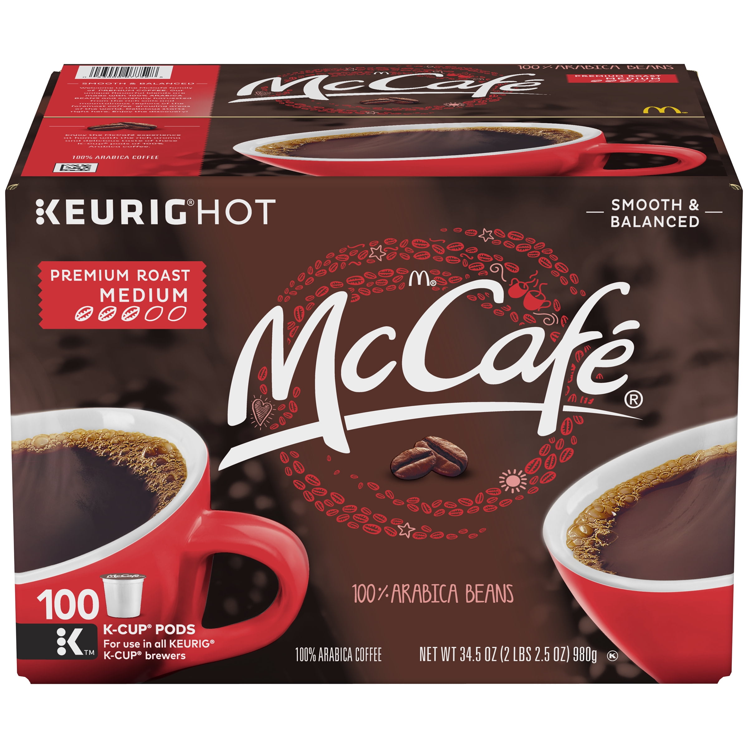 McCafe Premium Roast Medium Coffee, Keurig Single Serve K-Cup Pods, 100 ...