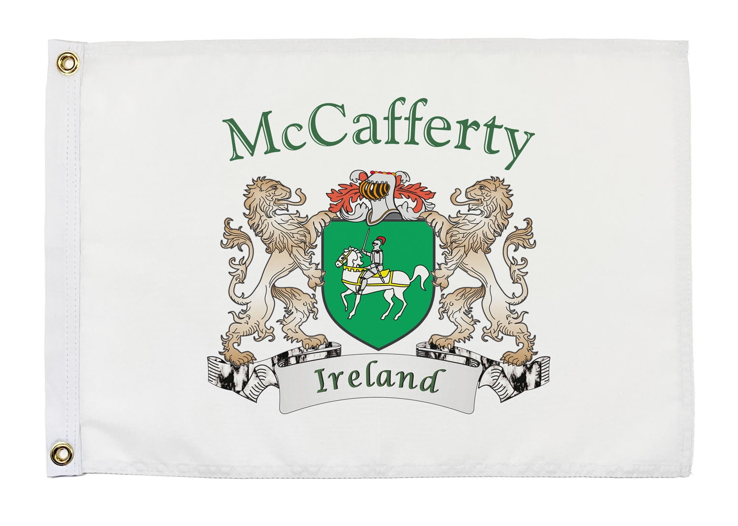 McCafferty Irish Coat of Arms Small White Flag - 16"x10.5" inches ...