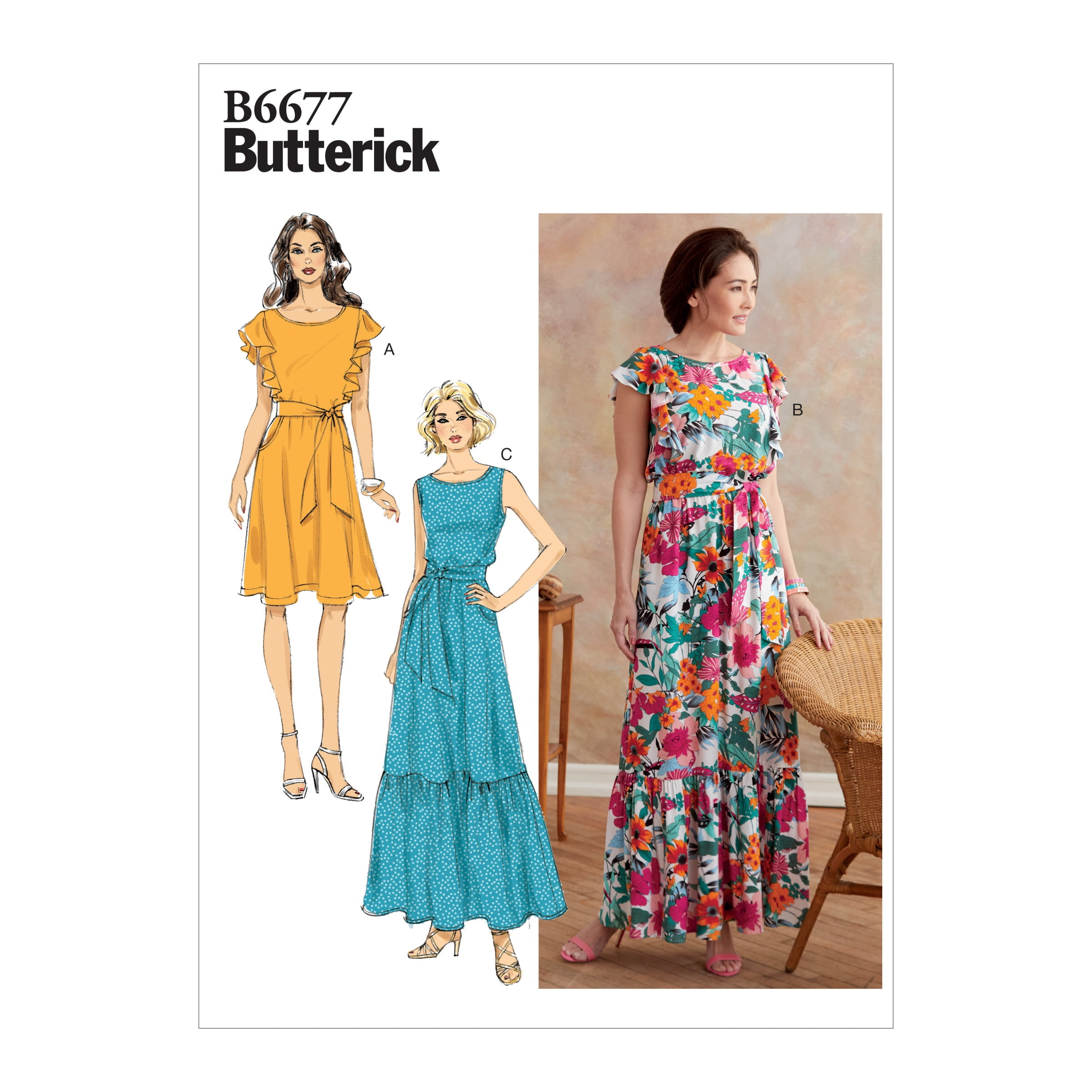 Butterick Sewing Pattern 6677 Dresses - Walmart.com