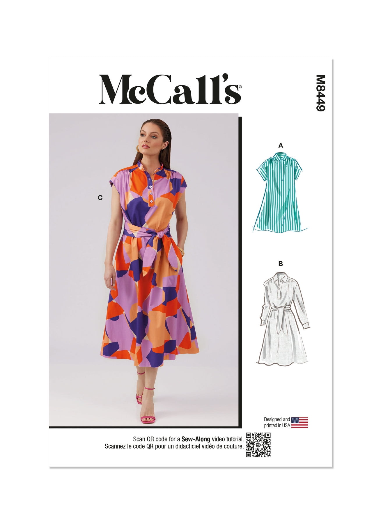 McCall's Sewing Pattern 8449 - Misses' Dresses and Sash, Size: Y5 (18 ...