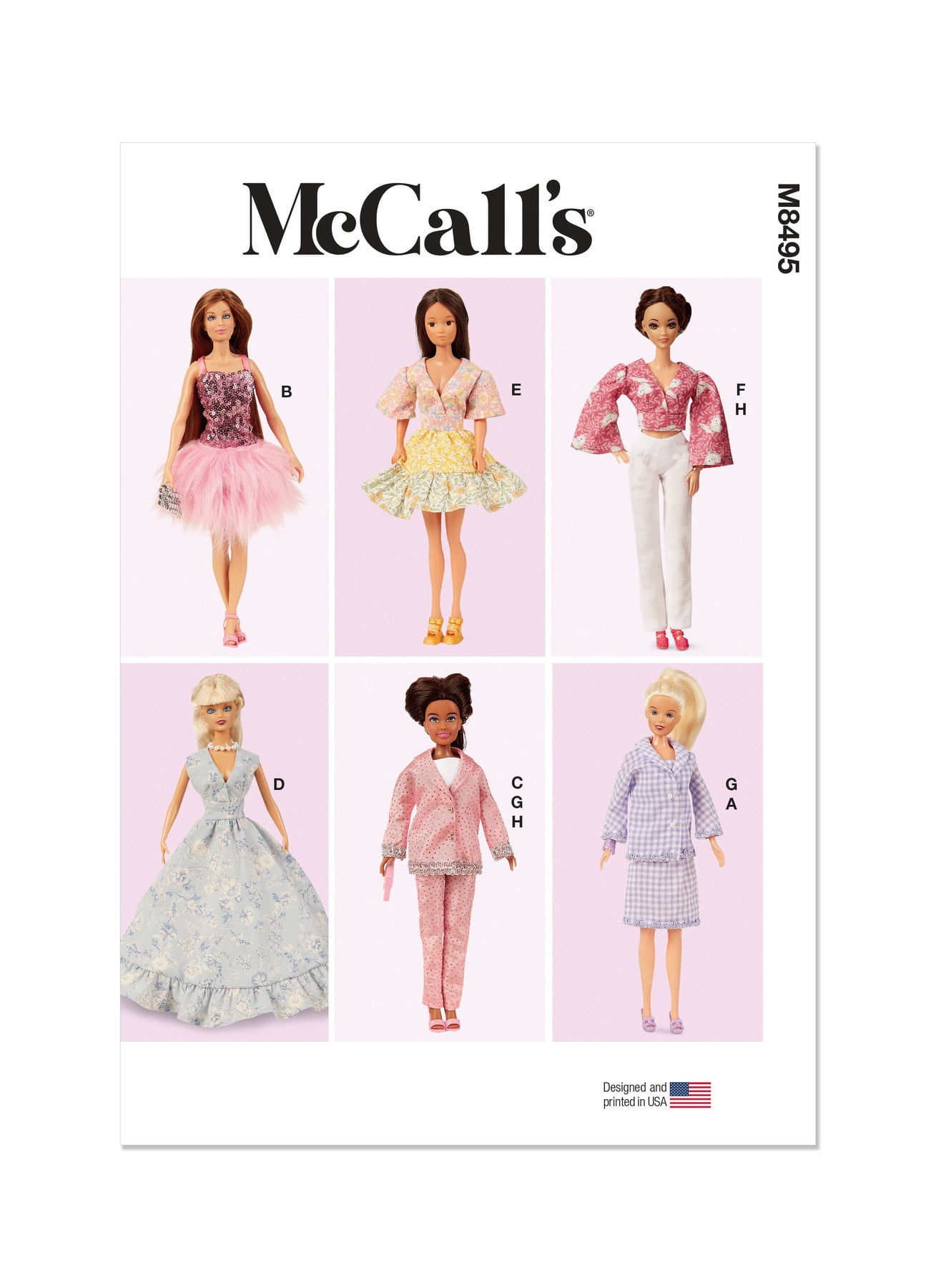 McCalls Paper Sewing Pattern 8495 - Doll Clothes - Walmart.com